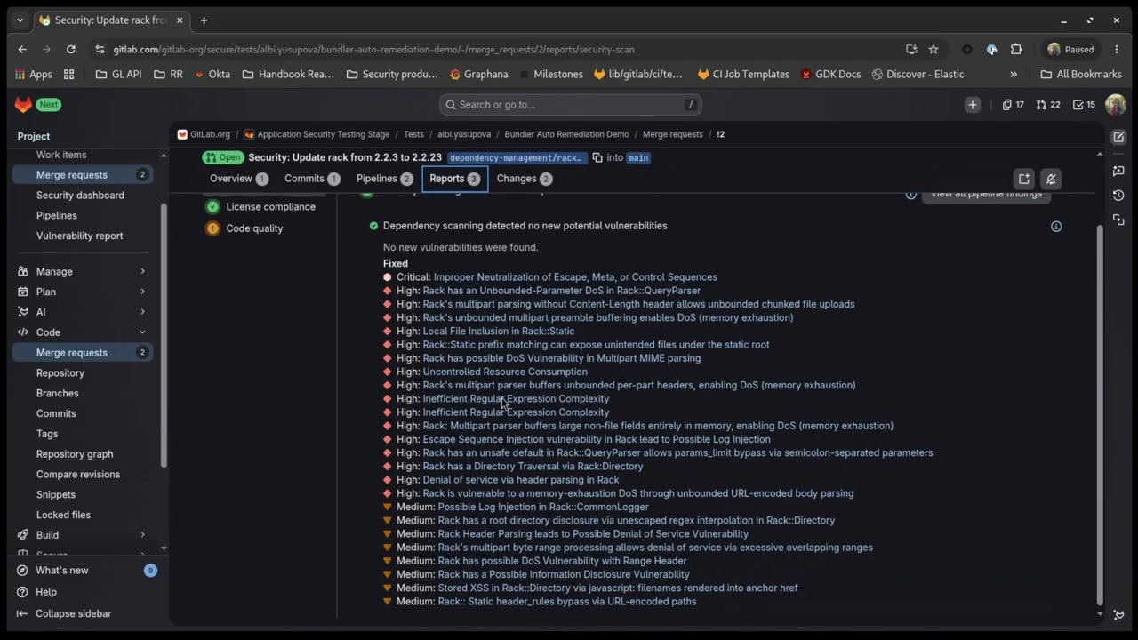 Software Composition Analysis -  Bundler Dependency Auto-Remediation in Action Demo - 2026-05-13