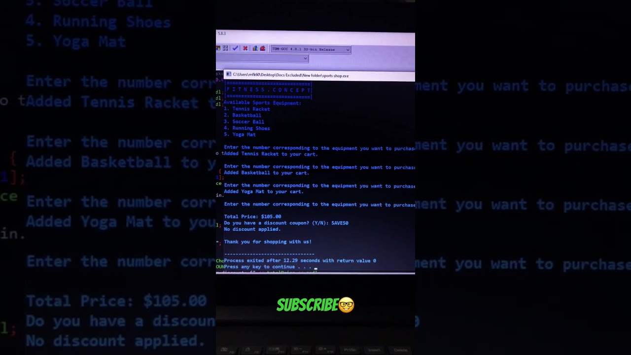 equipment purchase in c++ IDE dev c++#cppprogramming #codingtime #codinglife