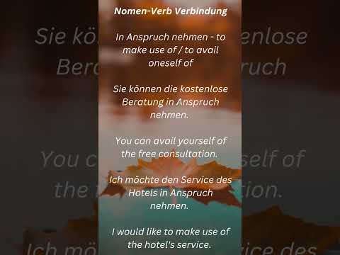 in Anspruch nehmen | Nomen-Verb Verbindung | Meaning with Sentences #german #trending #shorts #short