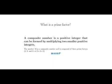 What is a prime factor?