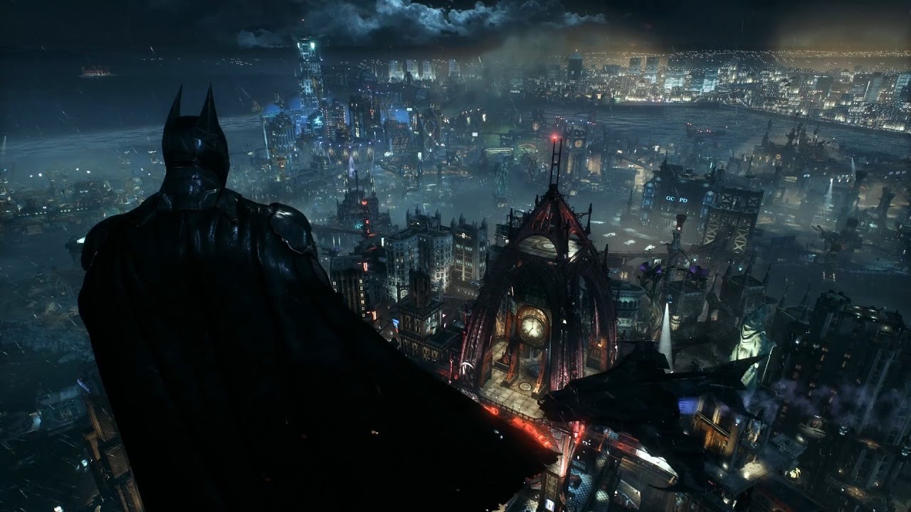 Wallpaper Engine - Batman Arkham Knight - Batman Overlooking Gotham from Wayne Tower