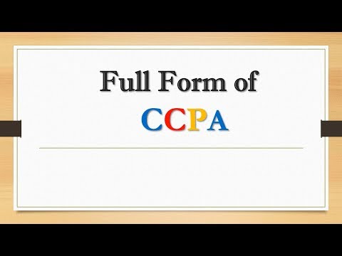 Full Form of CCPA || Did You Know?