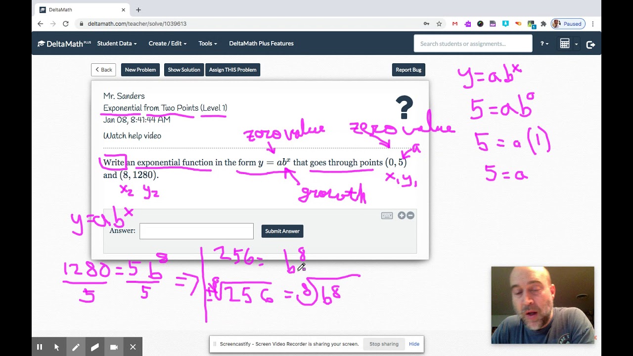 L41a Alg2 Exponential from Two Points (Level 1)