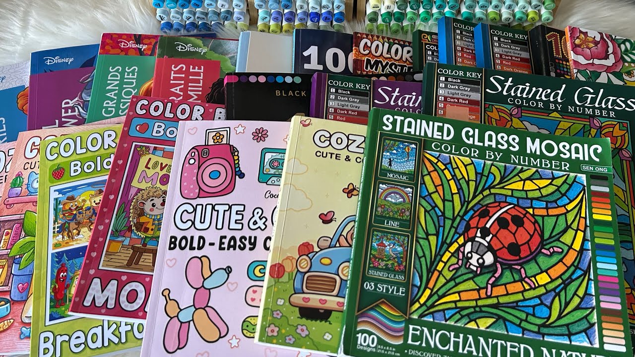 My April Completed Colouring Book Pages 