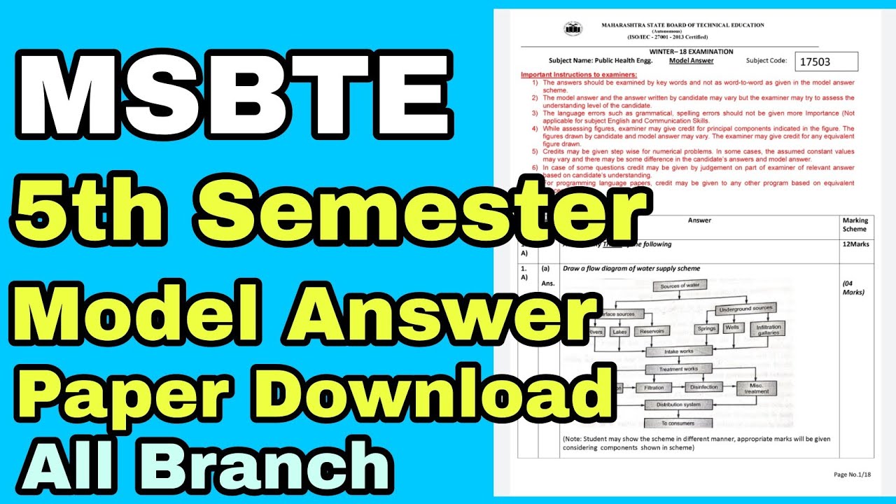 MSBTE All Fifth Semester Model answer paper pdf