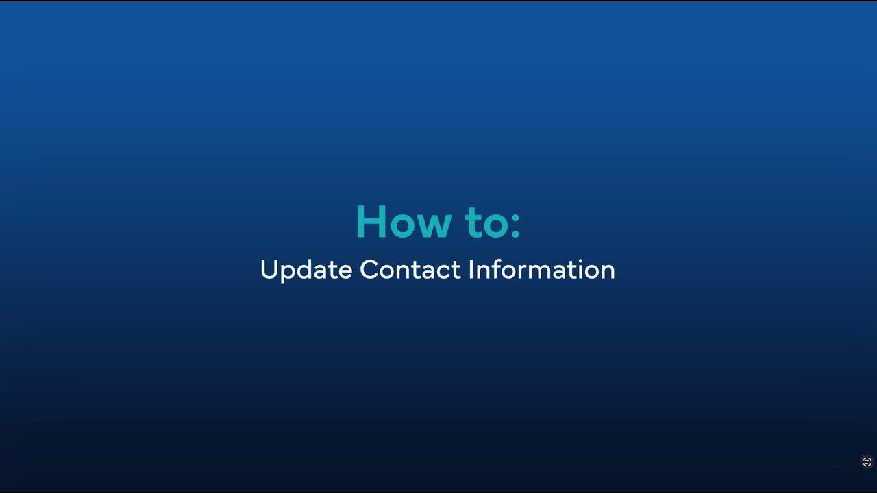 How to: Update Contact Information