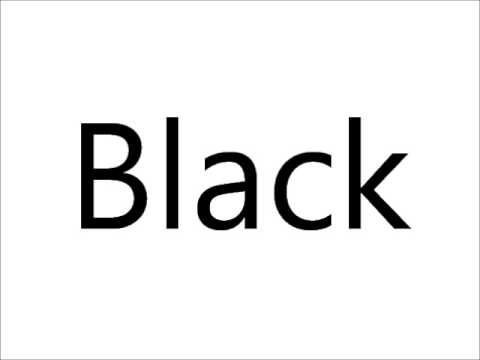 How to Pronounce Black