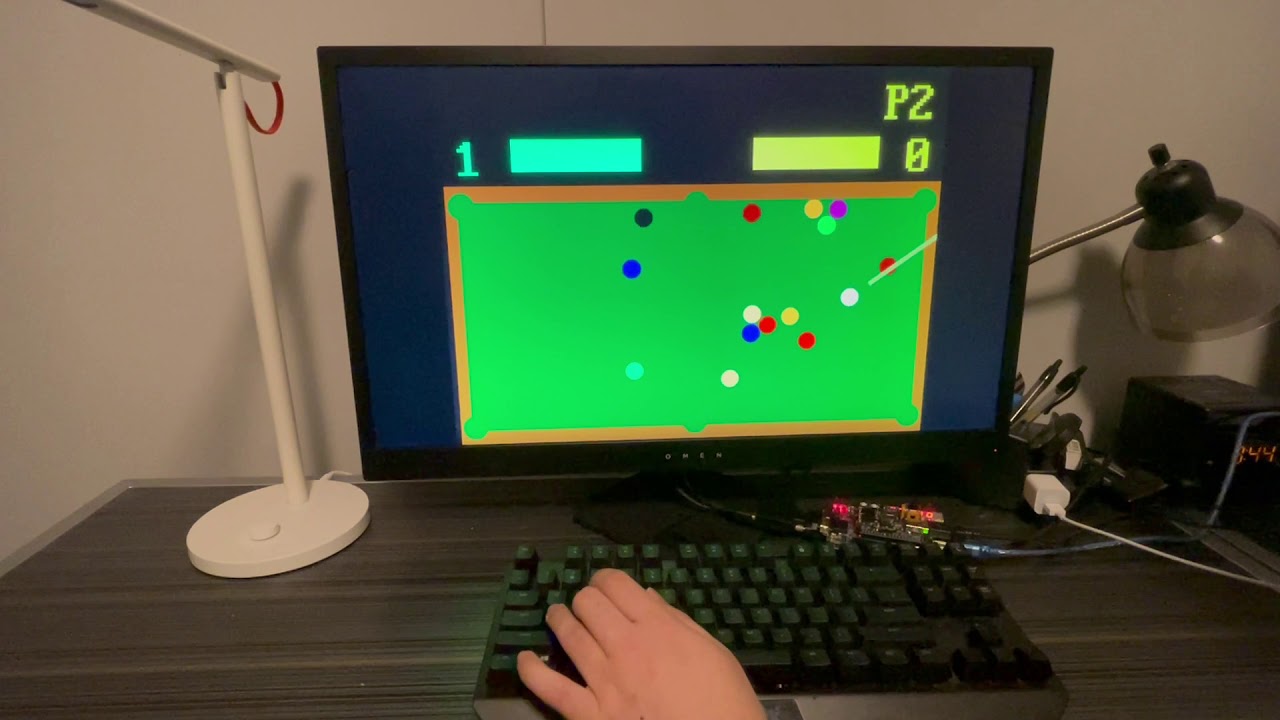 UIUC ECE 385 Final Project Demo: The Pool Game