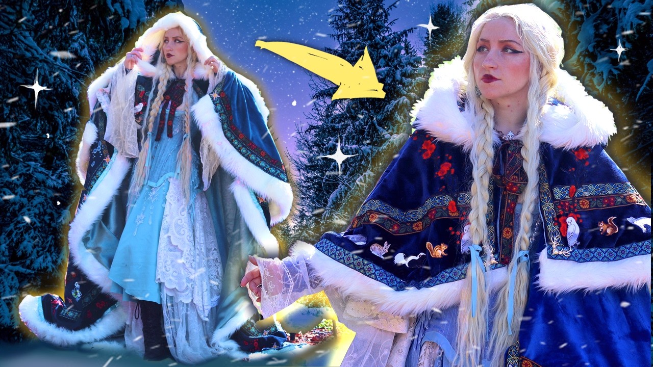 I made the most WHIMSICAL winter cloak!❄️✨ (despite 80°F swamp weather...)
