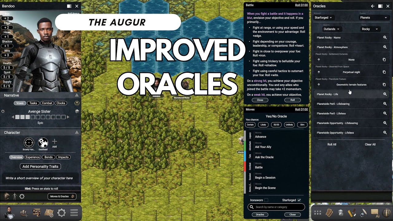 The Augur: Starforged & Ironsworn Oracles