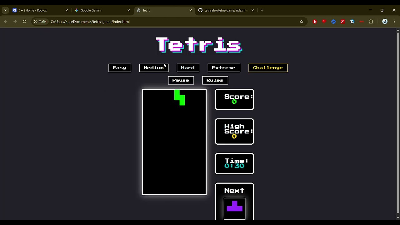 I made a tetris game (github in the description)
