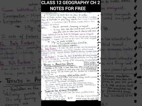 geography class 12 chapter 2 / world population | handwritten notes | download now