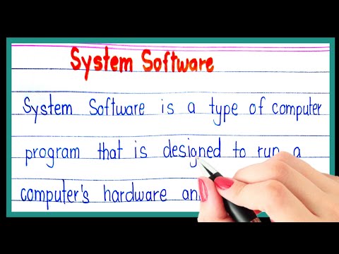 Definition of system software | What is system software | Types of system software