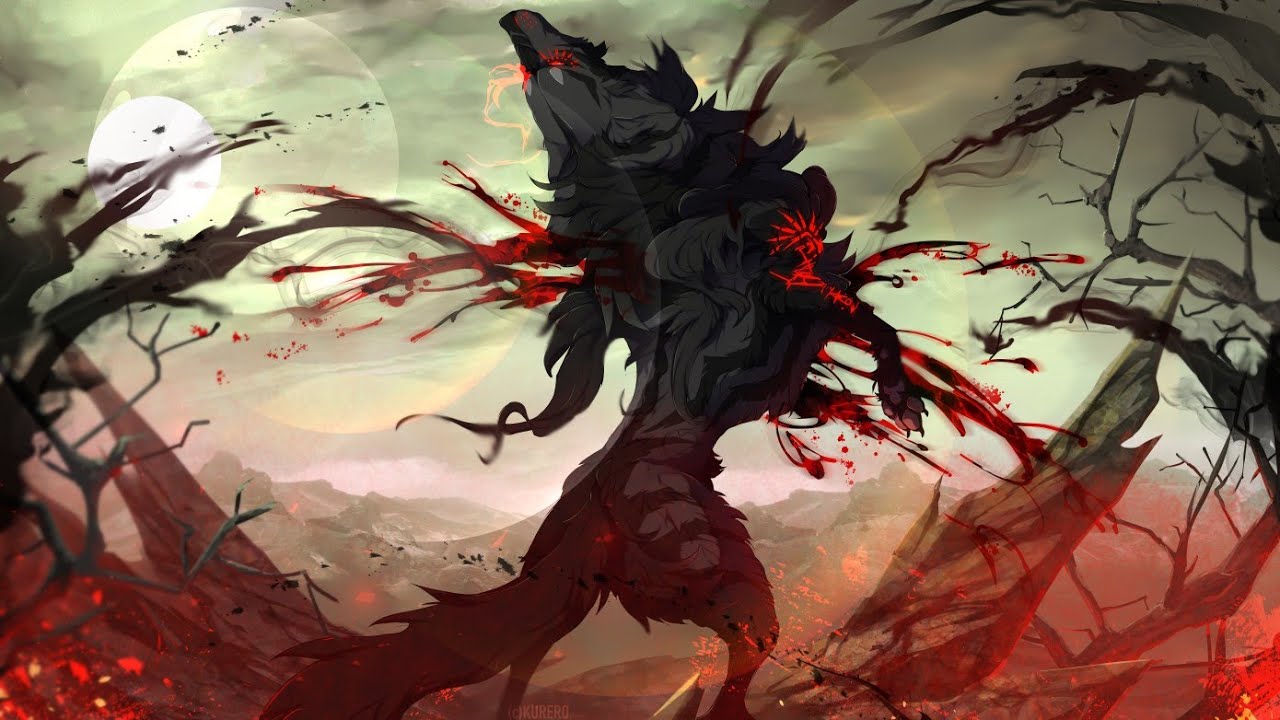 Wolf speedpaint full illustration // Shading + effects // kurero