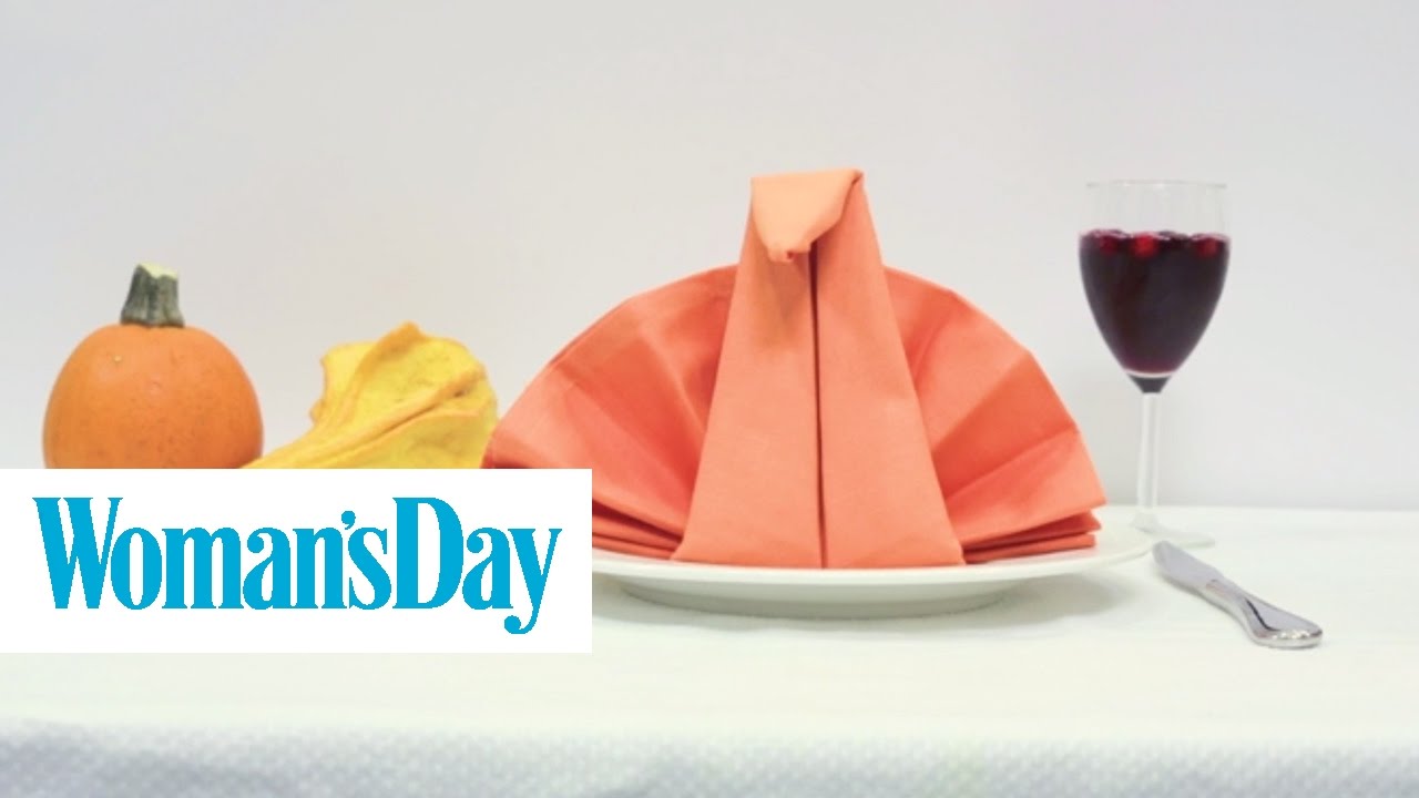 How to Fold a Turkey Napkin | Woman's Day