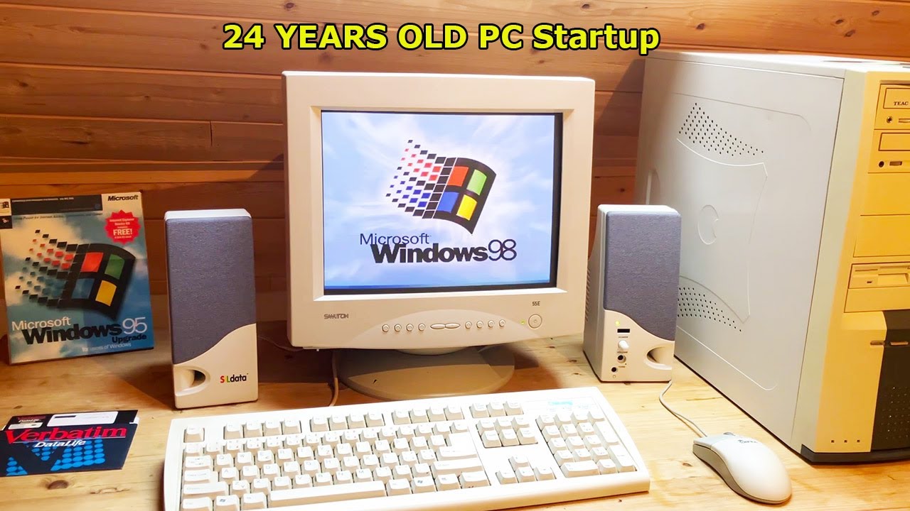 24 years old Computer startup WINDOWS 98