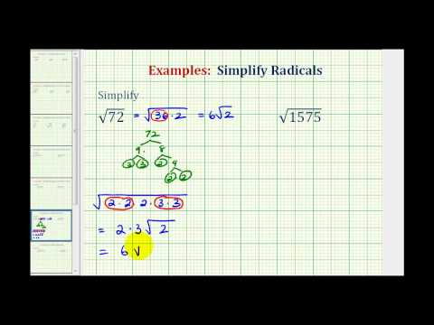 Ex: Simplify Square Roots - Not Perfect Roots