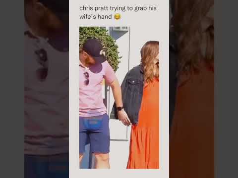 Chris Pratt trying to grab his wife's hand #starlord