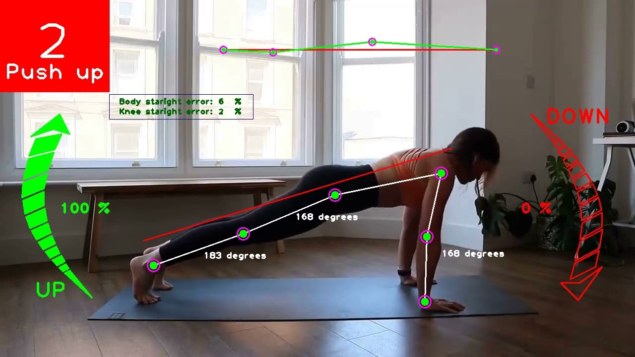 advanced push up detection using mediapipe  and opencv