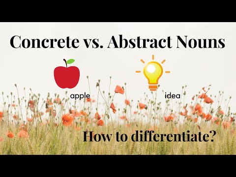 What are Concrete and Abstract Nouns | Definition and Examples | English Grammar