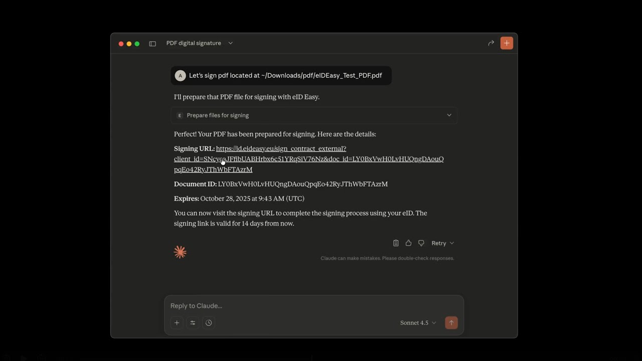 Automate Document Signing Workflow Using eID Easy MCP Server with 80+ Identity Providers
