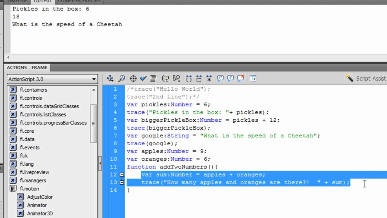 Actionscript 3 Tutorial 3: Functions p1