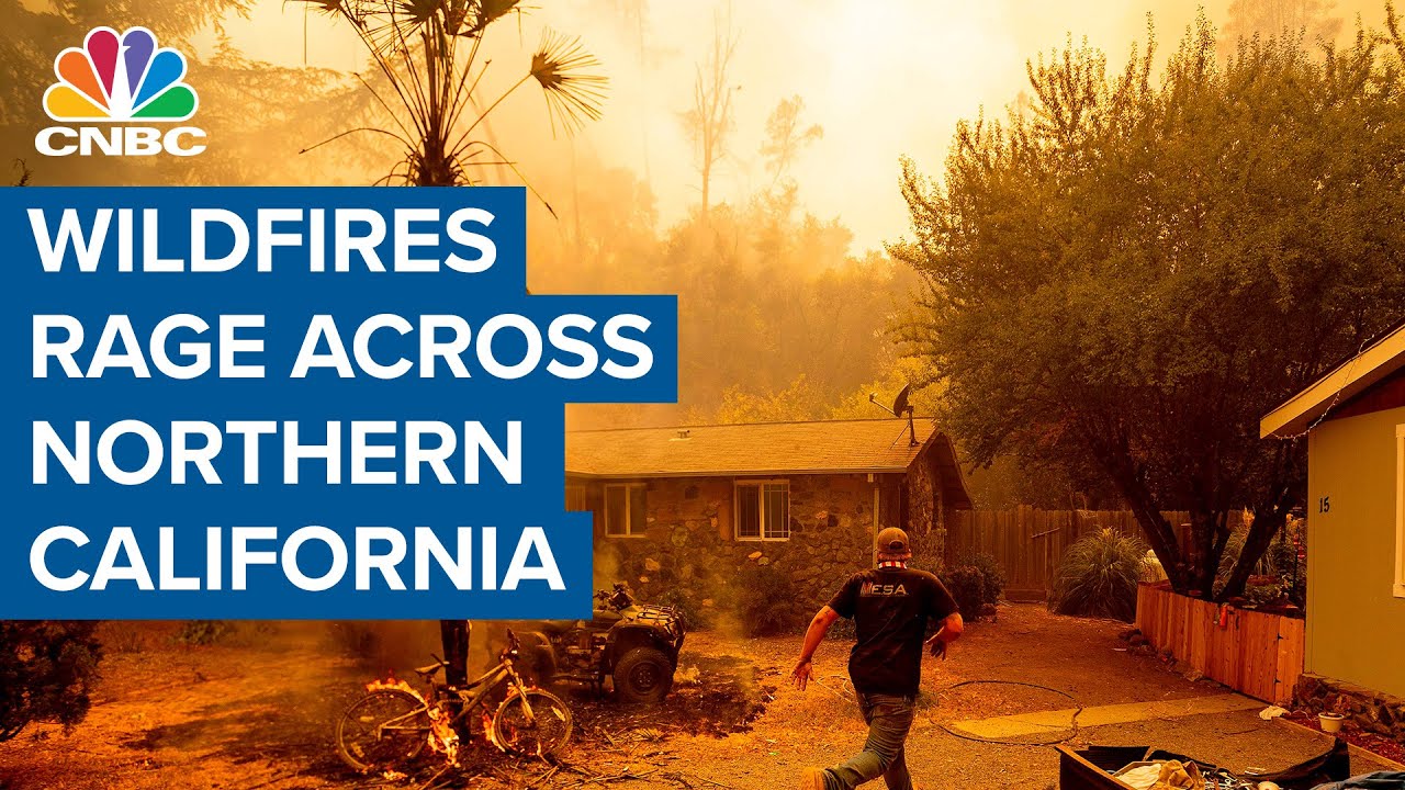 Wildfires rage across Northern California amid record heat and lightning strikes