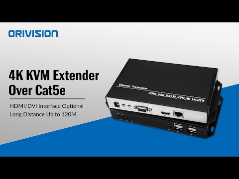 ORIVISION 4K@30Hz HDMI/DVI KVM Extender Over Cat5e/6 Cable