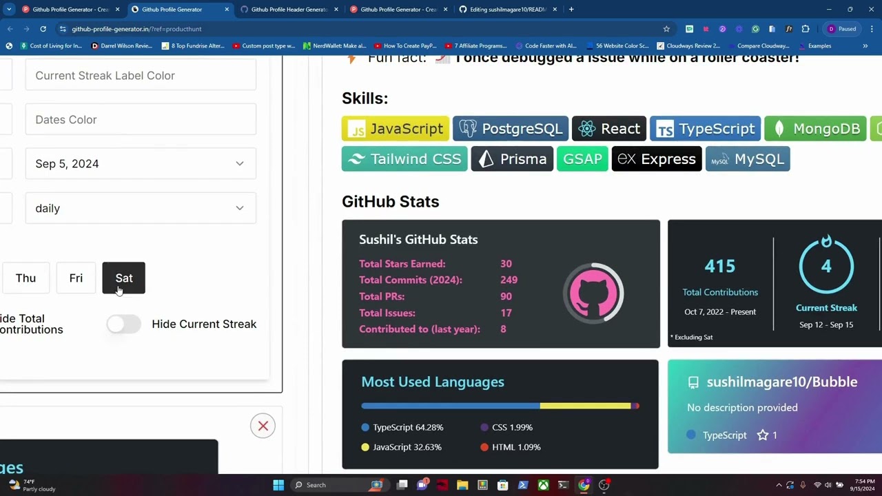 Next-Gen GitHub Profile Generator: Customizable, Dynamic, and Effortless