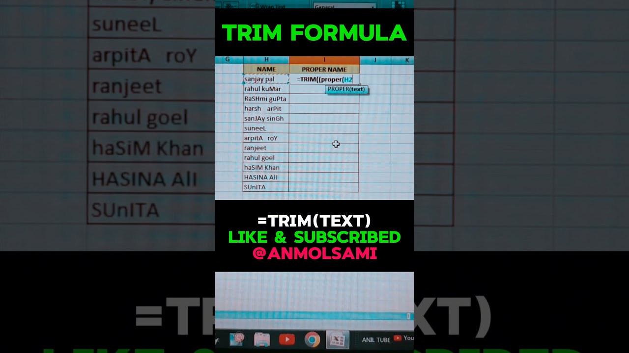 Excel Tips & Tricks | How to Use TRIM Formula in Excel How to Use TRIM Function in Excel #excel