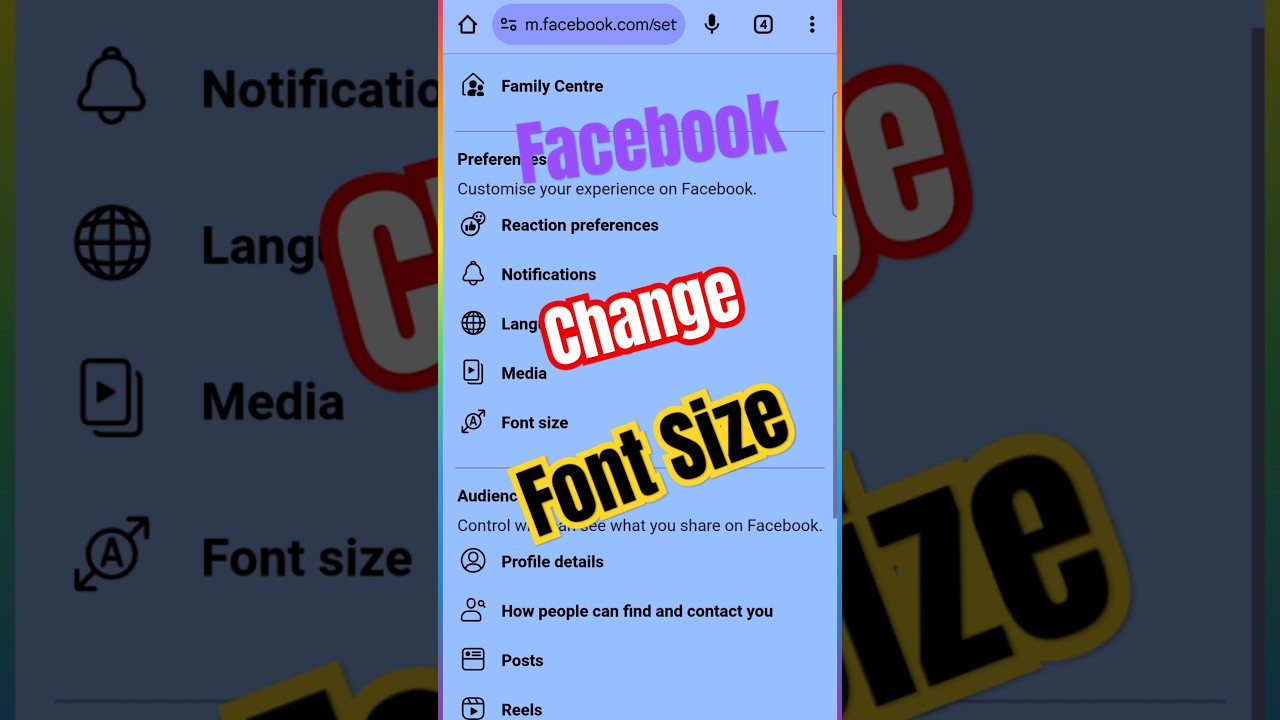 How to change Font Size on Facebook? #shortsfeed #trending