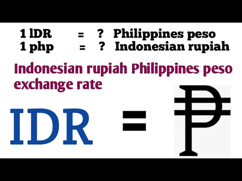 One Indonesian Rupiah Rate to Philippine Peso and One Philippine Peso Rate to Indonesian Rupiah