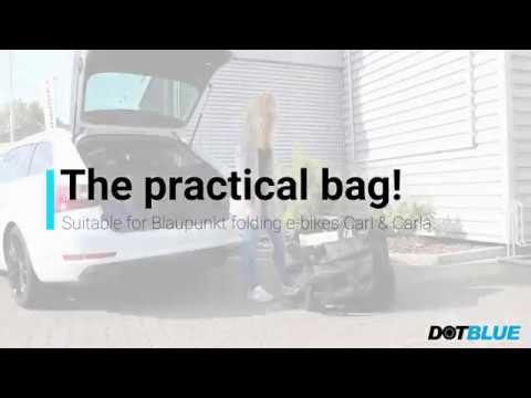 The Dot-Blue carrier bag exclusively for the Blaupunkt folding e-bikes Carl & Carla!