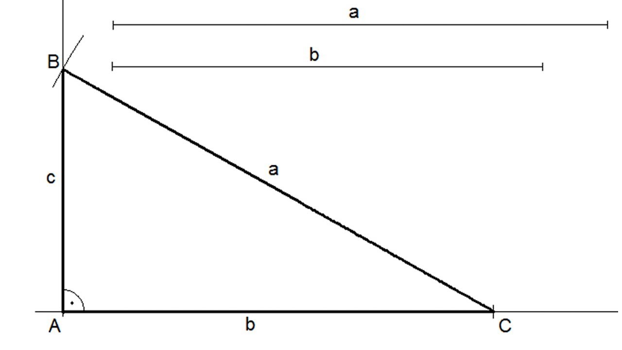 How to draw a right triangle given its hypotenuse and one of its legs