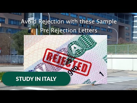 How to Avoid Pre Rejection when you apply for Italy study visa in 2025| Sample pre rejection letters