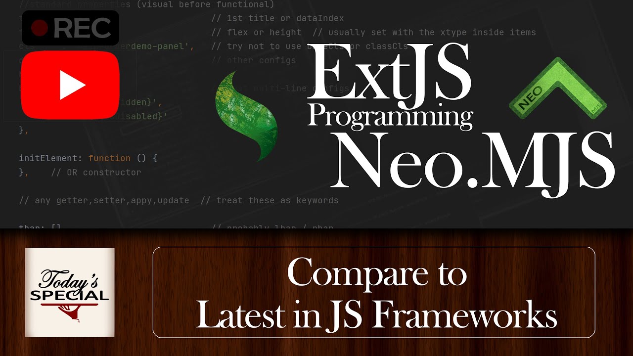 Compare ExtJS to Neo.MJS -  the latest JS Framework