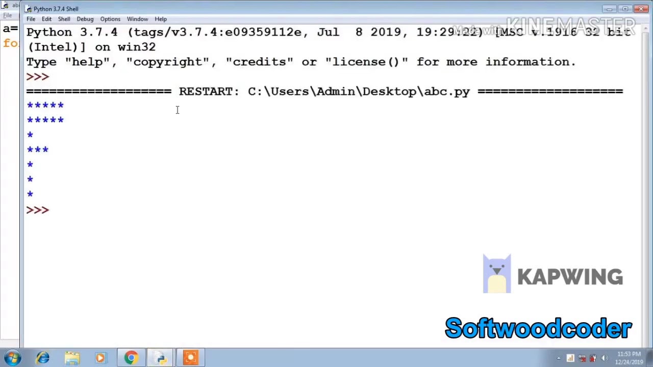 Python Pattern program - Print Alphabet F Using Star - Softwoodcoder