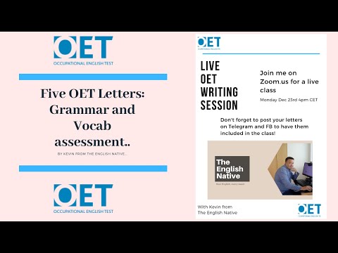Five Letters: OET Live Letter Grammar and Vocab Assessment..