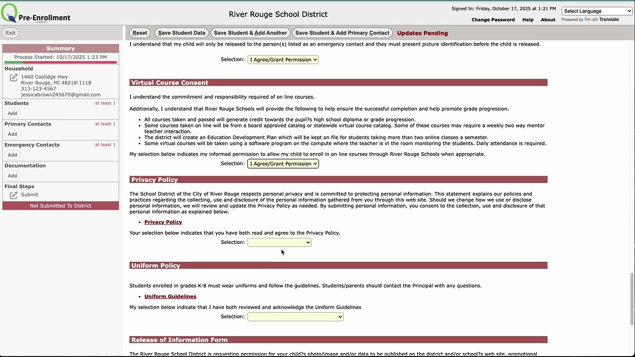 Online Pre Enrollment Tutorial