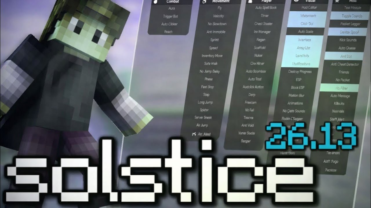 [Upd] Solstice Client - Best Free Minecraft Bedrock 26.13+ Hacked Client in 2026