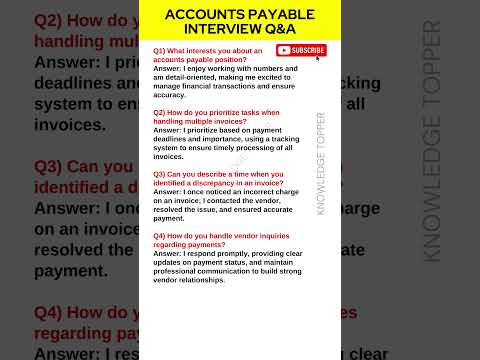 Accounts Payable Interview Questions and Answer