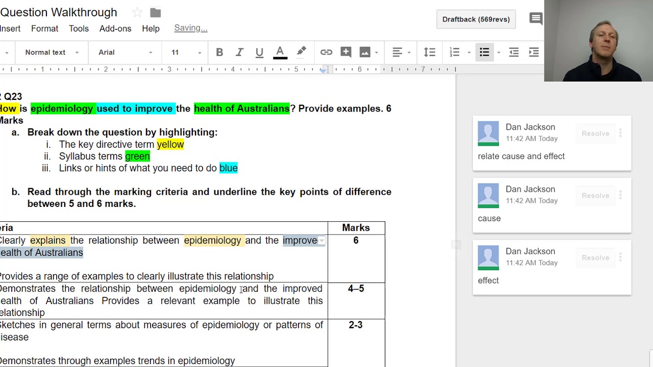 Using the Marking Criteria
