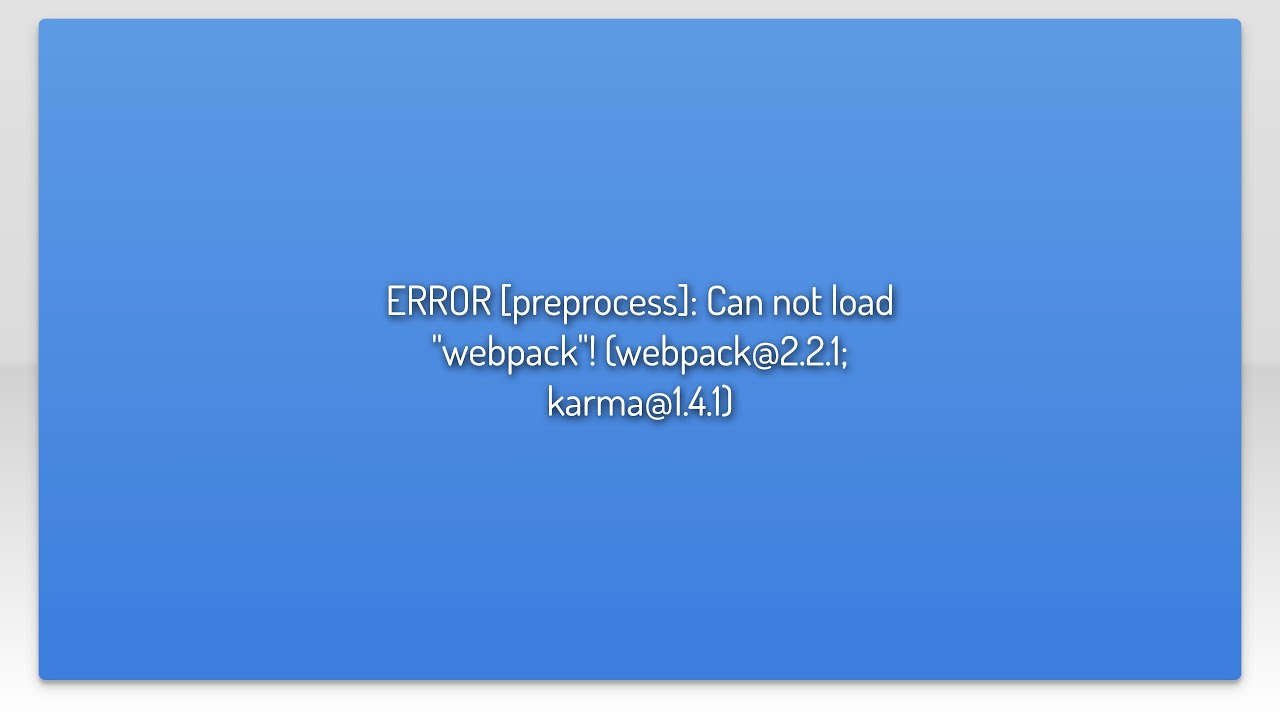 ERROR [preprocess]: Can not load 