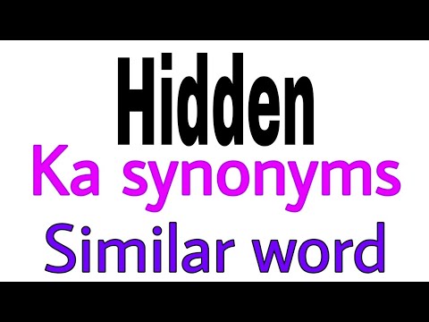 Synonyms of Hidden | Hidden ka synonyms | similar word of Hidden | synonym of Hidden