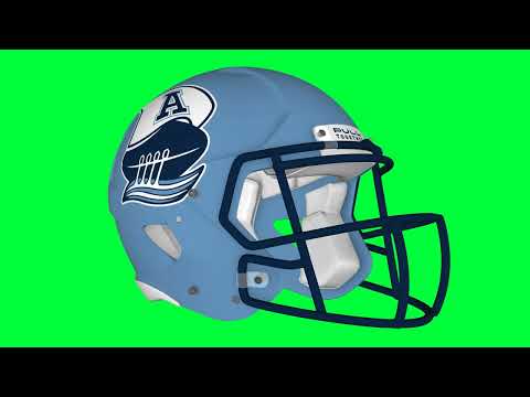 Toronto Argonauts Helmet CFL Green Screen Logo Loop Chroma Animation