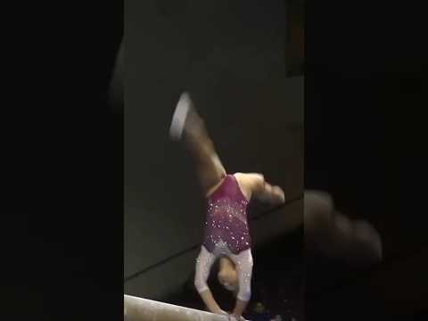 Balance beam girl moment - Ava Siegfeldt. #shorts #gymnast
