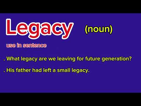 Legacy meaning in Hindi/ Urdu | learning english vocabulary with us
