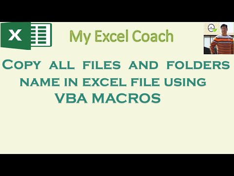 Copy file names and folder names using VBA Excel MACROS / 5 line macro to copy file and folder names