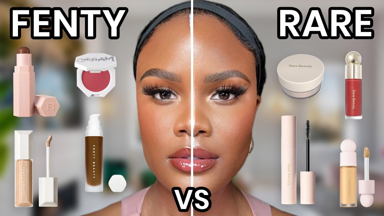 FENTY BEAUTY VS RARE BEAUTY Real Results | Makeup Challenge