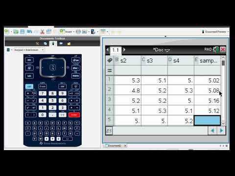 Quality Control: Mean and Standard Deviation of Sample Means of Multiple Samples TI Nspire